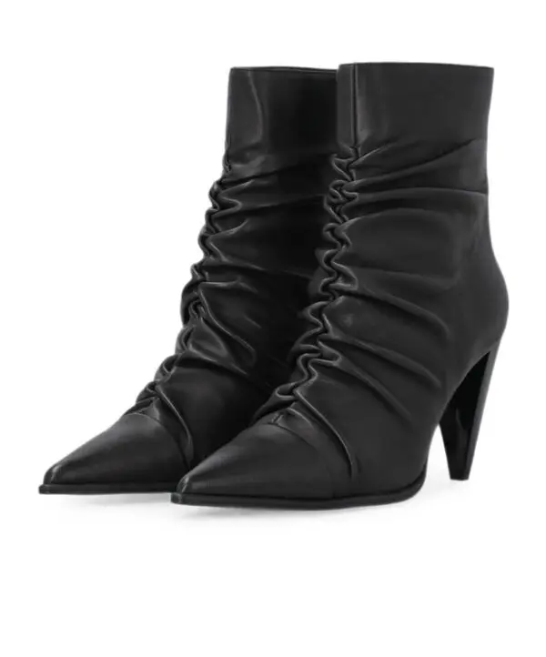 Pinko Ruched Pointed-toe Heeled Ankle Boots