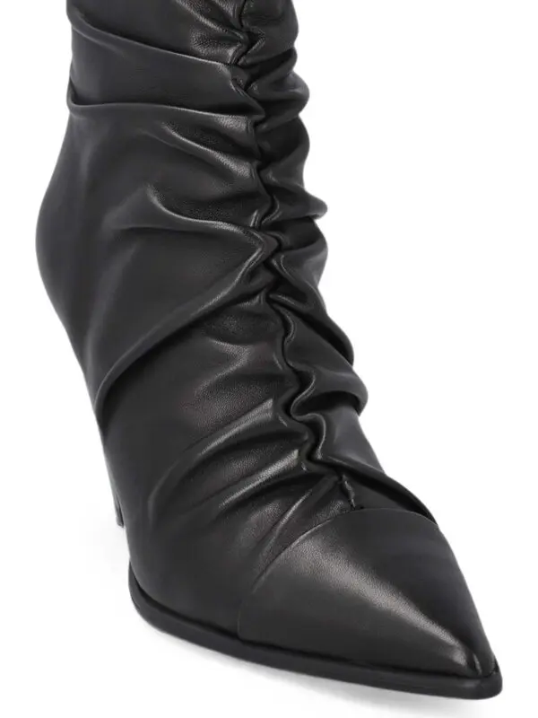 Pinko Ruched Pointed-toe Heeled Ankle Boots