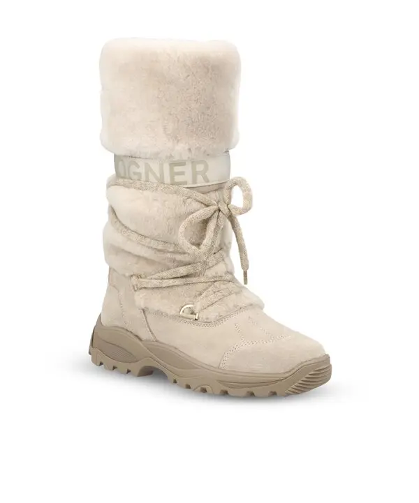 Bogner Logo Trim Faux-fur Boots