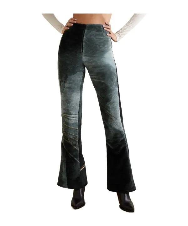 CONNER IVES Printed Faux Fur Flared Pants