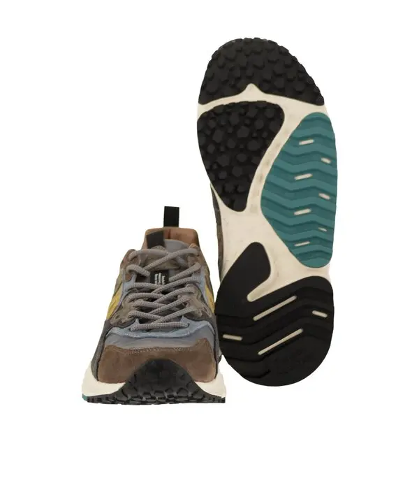 FLOWER MOUNTAIN Solin Sneakers In Suede And Technical Fabric