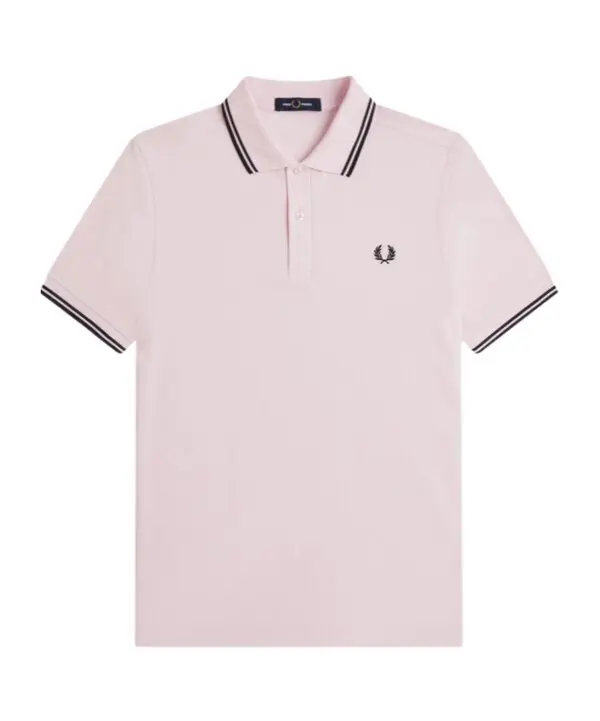 Fred Perry Short-sleeved Polo Shirt - Ice Pink/navy
