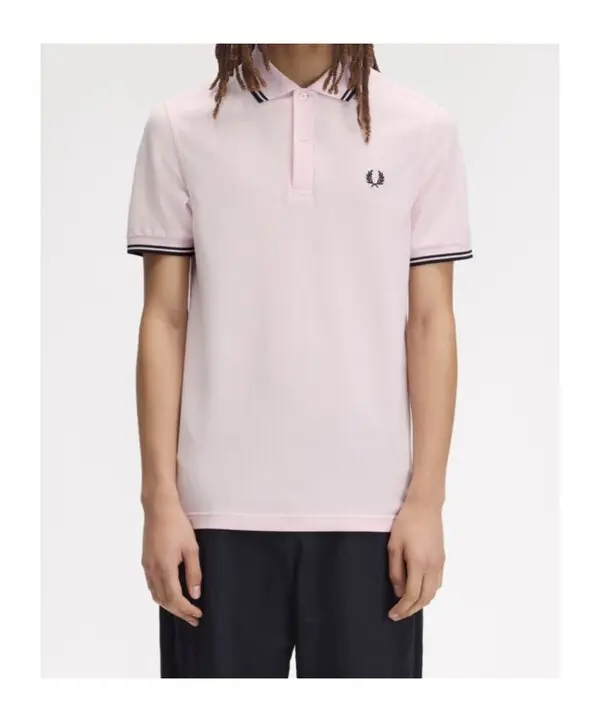 Fred Perry Short-sleeved Polo Shirt - Ice Pink/navy