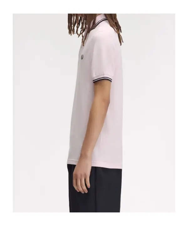 Fred Perry Short-sleeved Polo Shirt - Ice Pink/navy