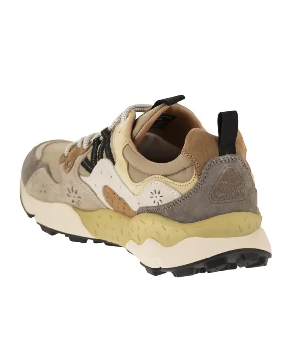 FLOWER MOUNTAIN Yamano 3 Sneakers In Suede And Technical Fabric - Nude