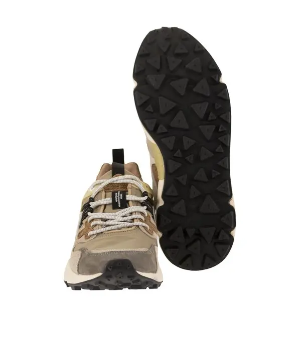 FLOWER MOUNTAIN Yamano 3 Sneakers In Suede And Technical Fabric - Nude