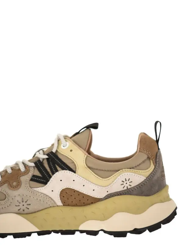 FLOWER MOUNTAIN Yamano 3 Sneakers In Suede And Technical Fabric - Nude