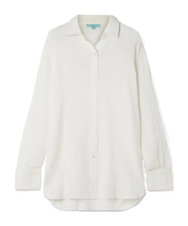 Melissa Odabash Leona Crinkled-cotton Shirt