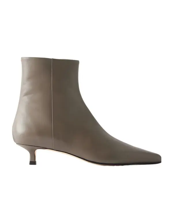 AeydĒ Leather Ankle Boots With Kitten Heel