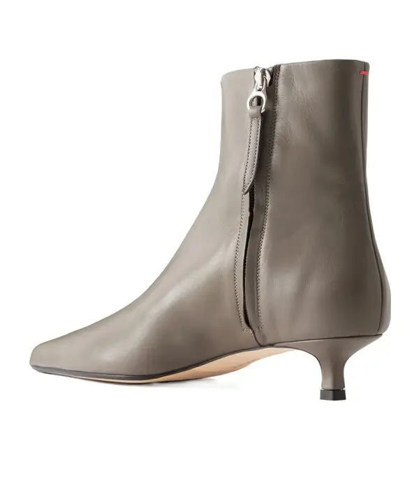 AeydĒ Leather Ankle Boots With Kitten Heel