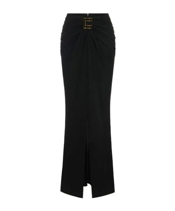 Elisabetta Franchi Ruched Logo-plaque Skirt