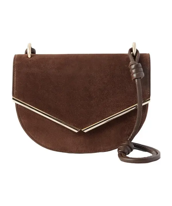 AQUAZZURA Suede Shoulder Bag With Leather Trim - No