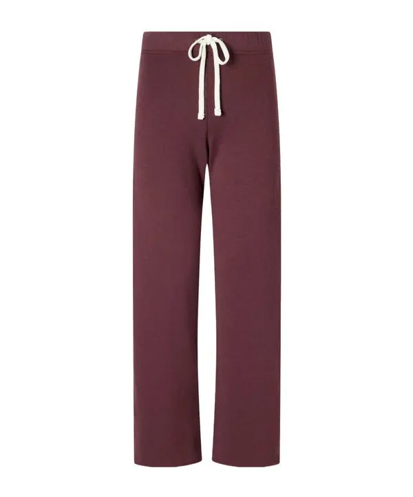 JAMES PERSE Cropped Cotton-terry Wide-leg Track Pants