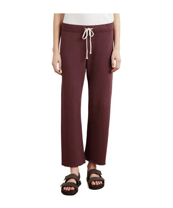JAMES PERSE Cropped Cotton-terry Wide-leg Track Pants