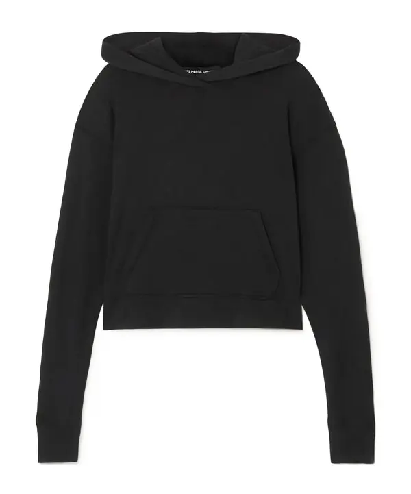 JAMES PERSE Cropped Cotton-jersey Hoodie