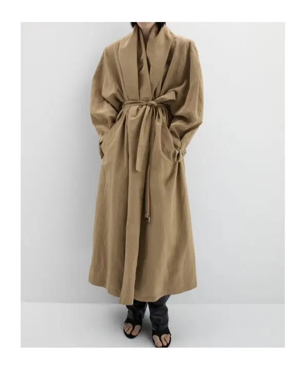 Magda Butrym Belted Shawl-collar Trench Coat