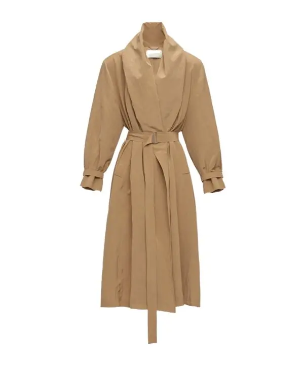 Magda Butrym Belted Hooded Coat - Beige