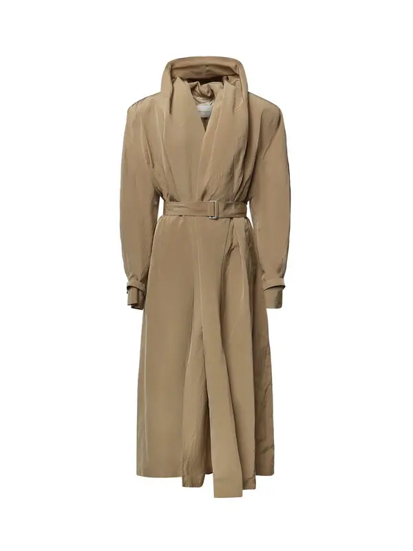 Magda Butrym Belted Hooded Coat - Beige