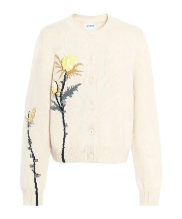 BARRIE Thistle-motif Cashmere Cardigan
