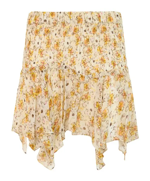 Isabel Marant Étoile Smocked Floral Mini Skirt - Yellow