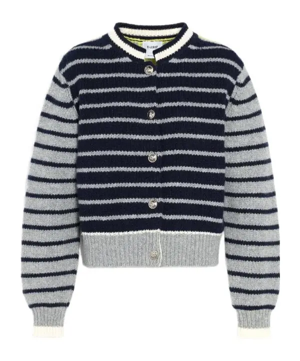 BARRIE Striped Chunky-knit Cardigan