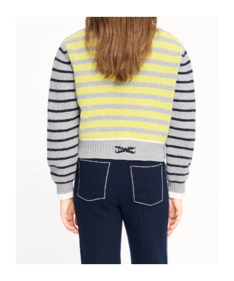 BARRIE Striped Chunky-knit Cardigan