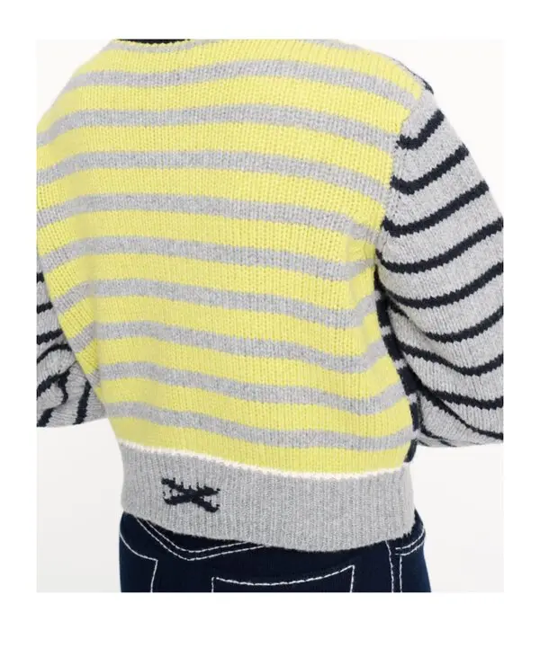 BARRIE Striped Chunky-knit Cardigan