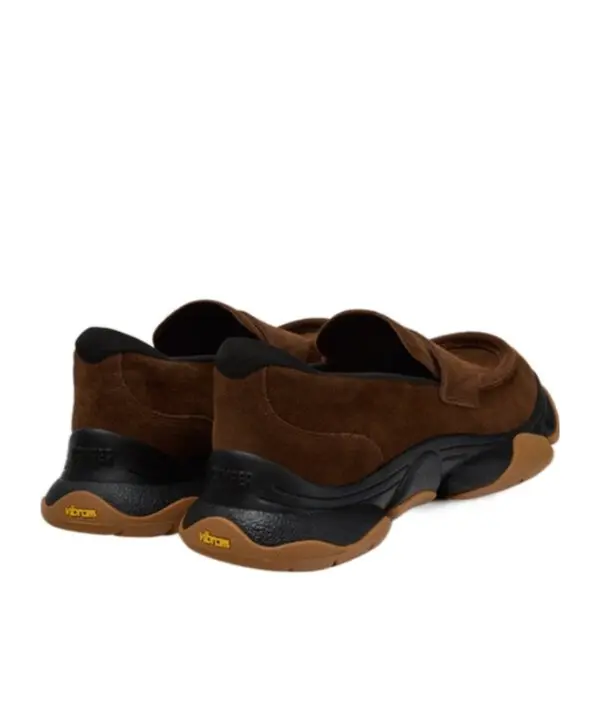 Camper Suede Round Toe Loafers With Penny Strap