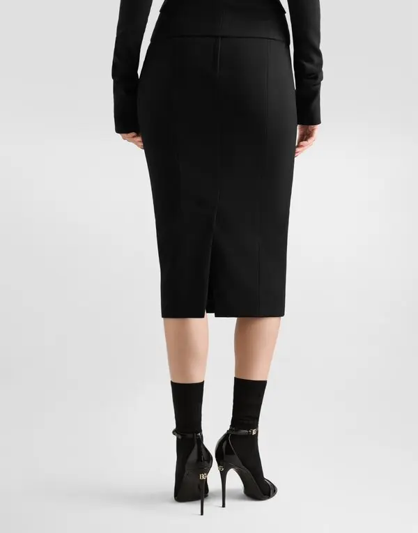 Dolce & Gabbana Stretch Wool Pencil Skirt