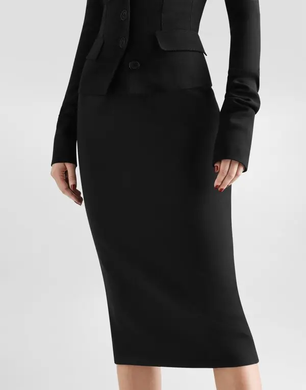 Dolce & Gabbana Stretch Wool Pencil Skirt