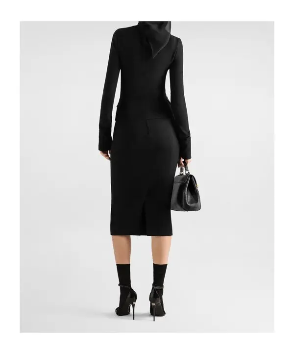 Dolce & Gabbana Stretch Wool Pencil Skirt