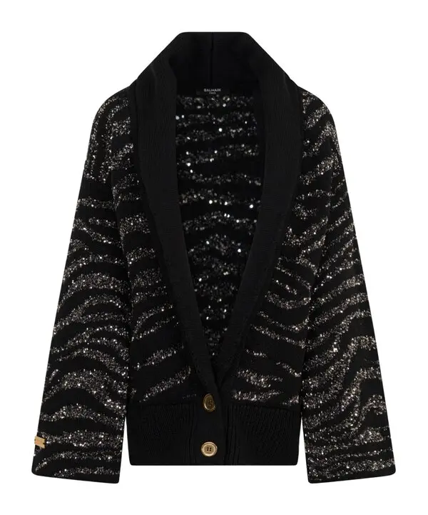 Balmain Embellished Long-sleeved Cardigan