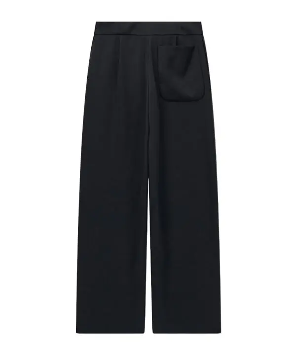 Giorgio Armani Silk Satin Palazzo Trousers With Rhinestone Trim - Black