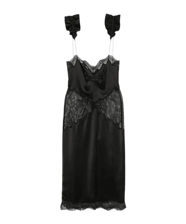 Attico Lace-trim Ruffled Midi Dress