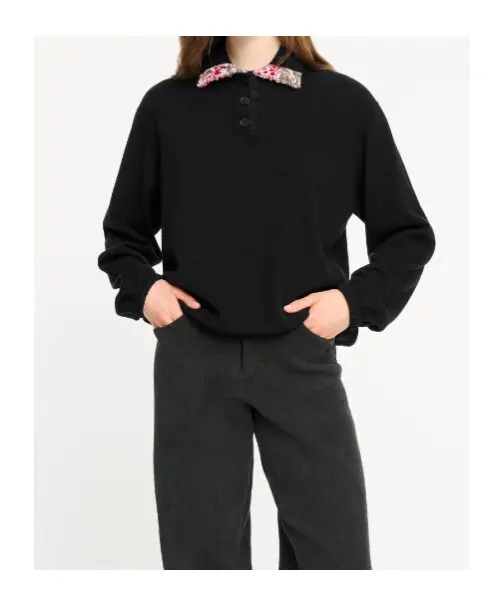 BARRIE Contrast-collar Cashmere Sweater
