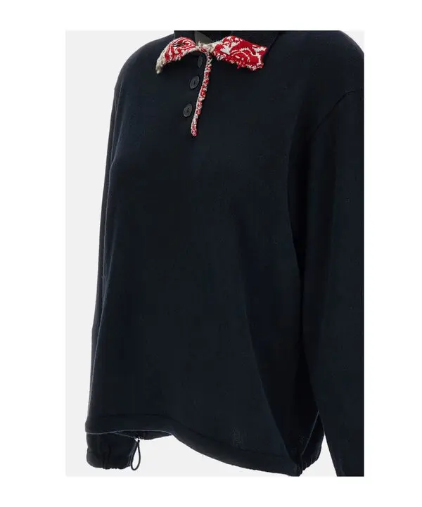 BARRIE Contrast-collar Cashmere Sweater