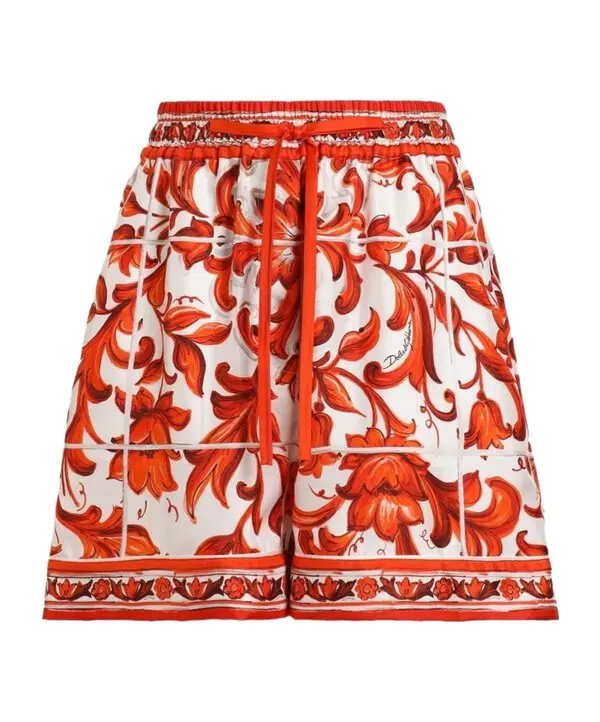 Dolce & Gabbana Majolica-print Silk Bermuda - Multi-color