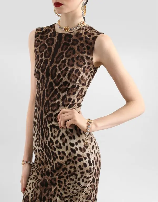 Dolce & Gabbana Leo-print Charmeuse Dress