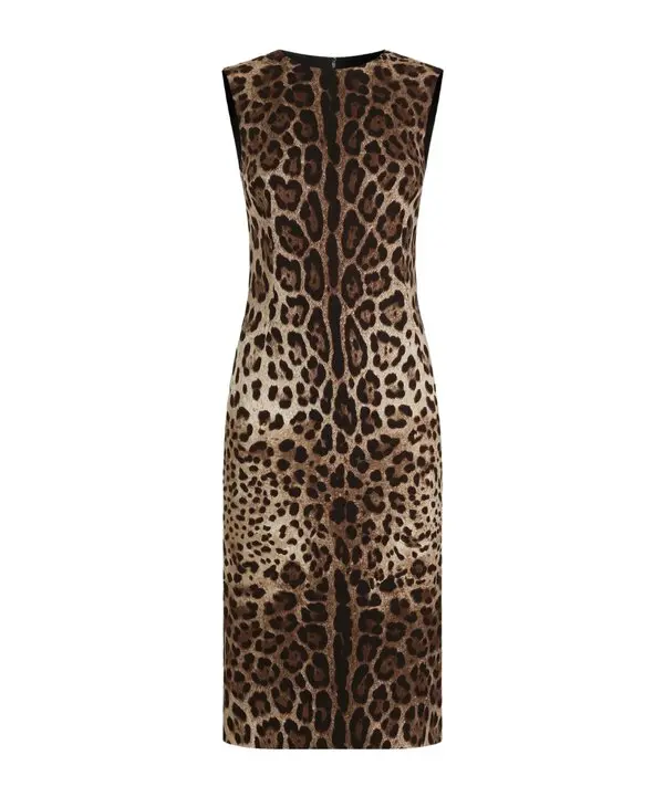 Dolce & Gabbana Charmeuse Dress - Leopard Print