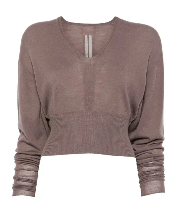 Rick Owens V-neck Cropped Sweater