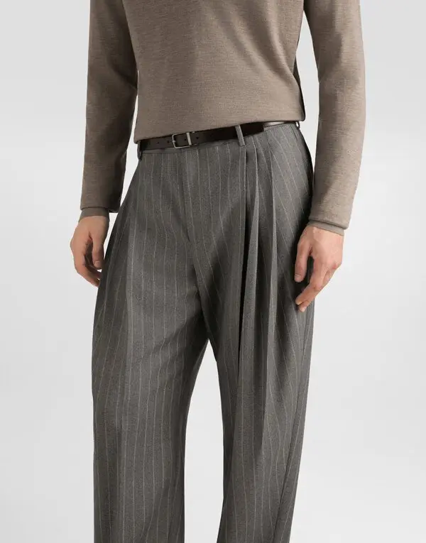 Dolce & Gabbana Pinstripe Virgin Wool Trousers - Multi-color