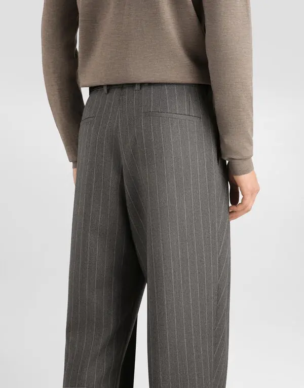 Dolce & Gabbana Pinstripe Virgin Wool Trousers - Multi-color