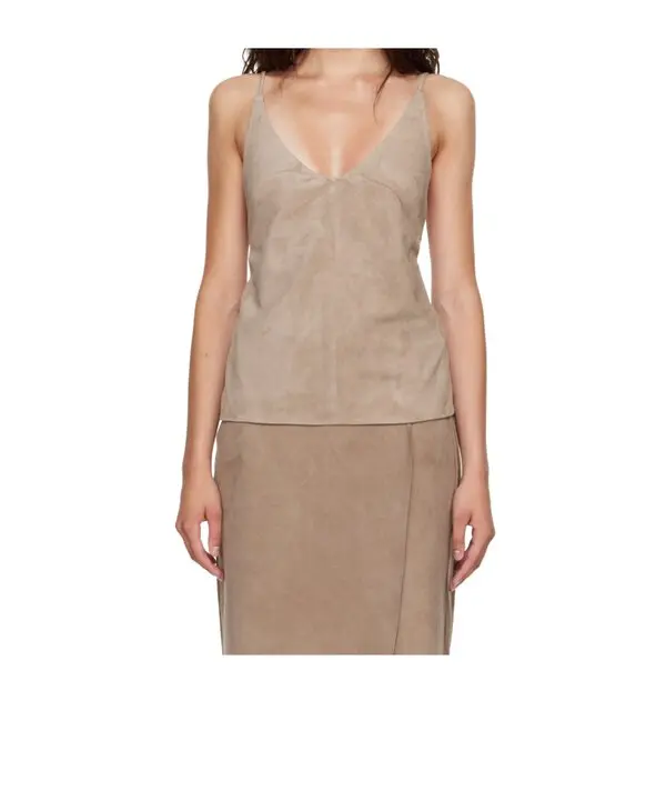 ST. AGNI Soft Suede Camisole - Nude