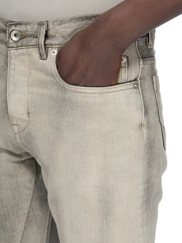 Rick Owens Fog Cut Faded-effect Jeans - Nude