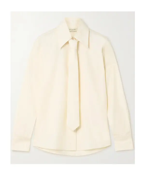 KALLMEYER Billie Tie-detailed Cotton-poplin Shirt