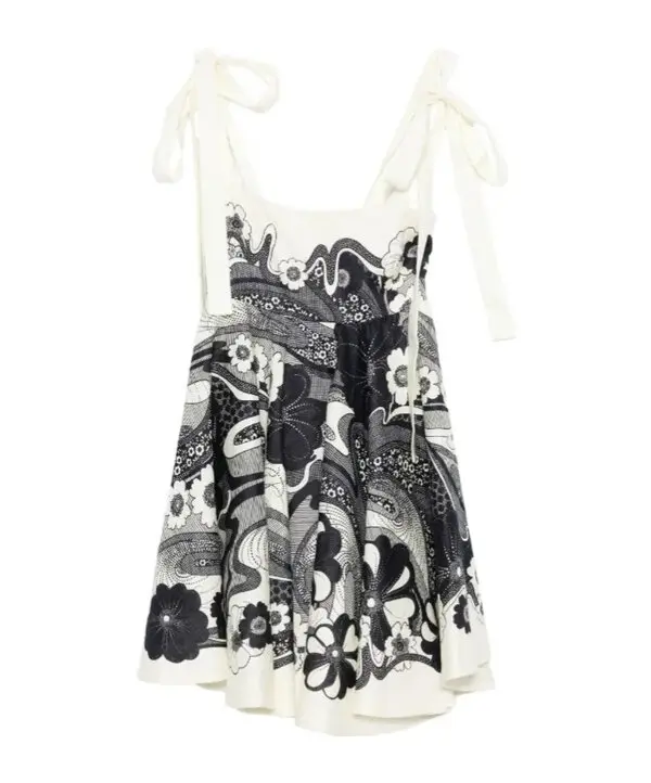 ALEMAIS Mickey Floral-print Mini Dress