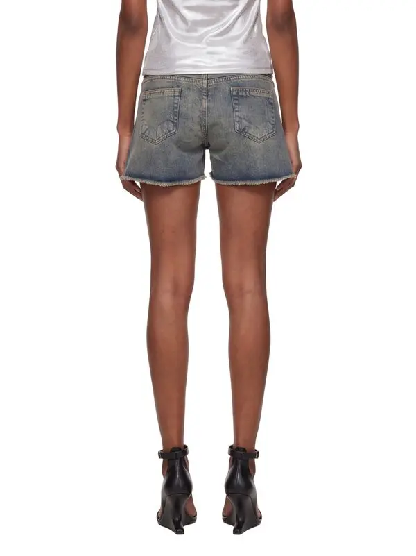 Rick Owens Denim Shorts With Belt Loops