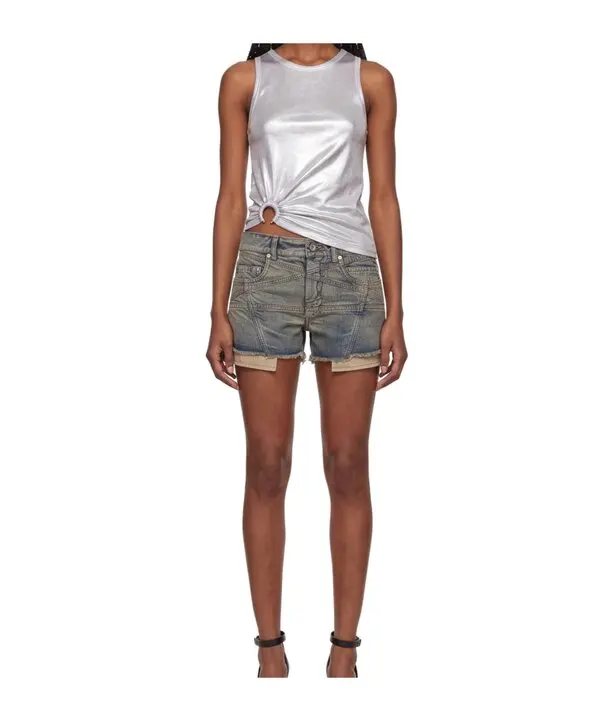 Rick Owens Denim Shorts With Belt Loops