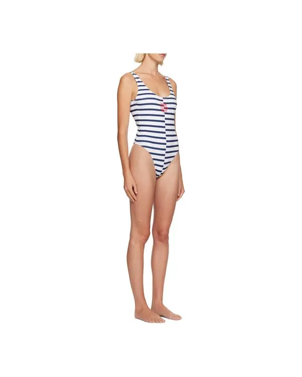 JEAN PAUL GAULTIER Striped One-piece Swimsuit - White