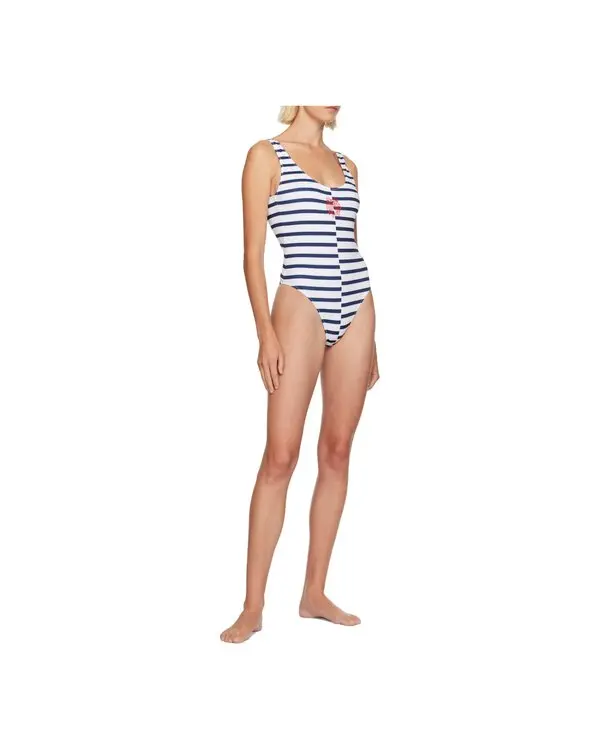 JEAN PAUL GAULTIER Striped One-piece Swimsuit - White